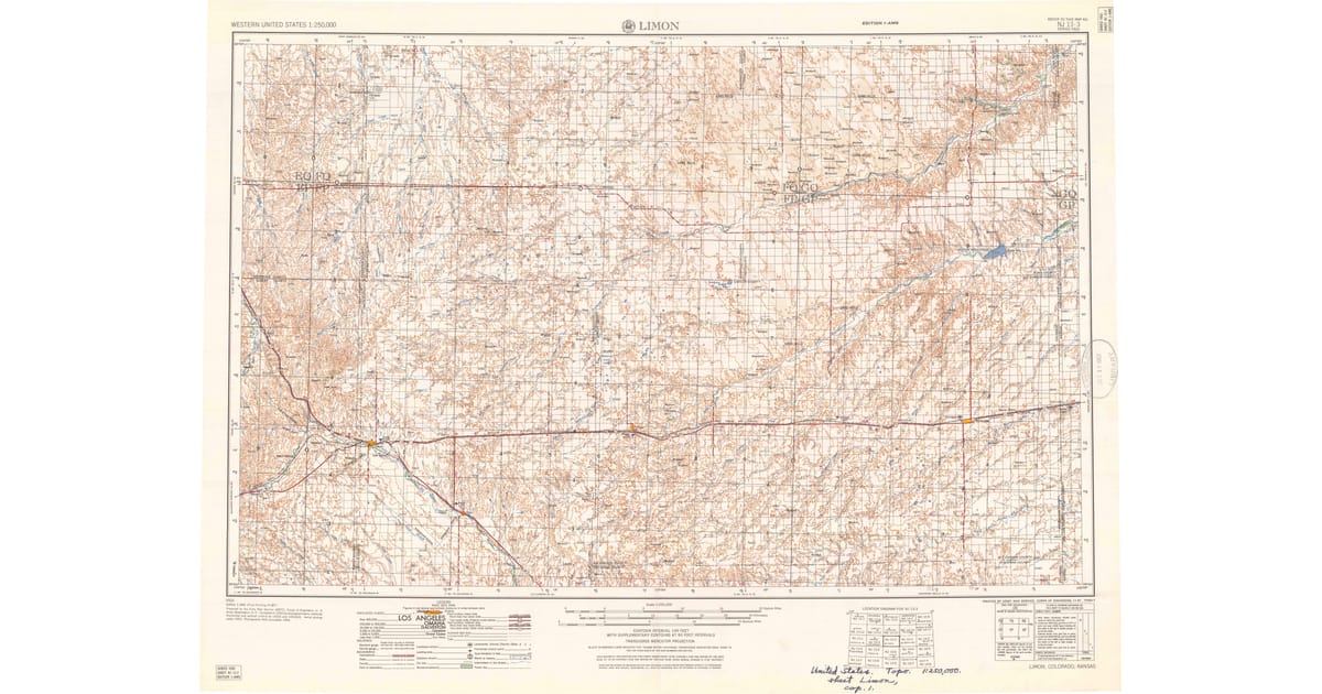 1957 Map of Limon, CO — High-Res | Pastmaps