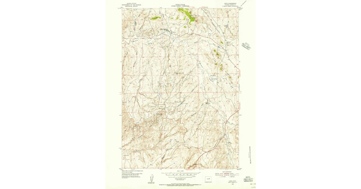 1954 Map of Linch, Johnson County, WY — High-Res | Pastmaps