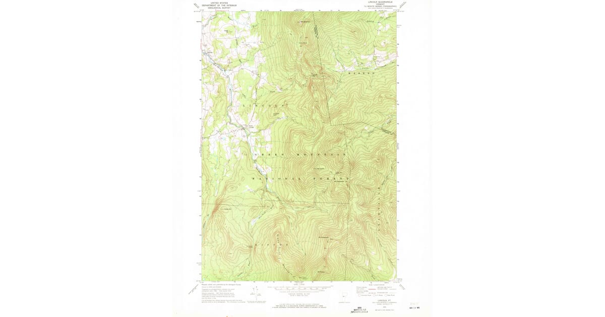 1970 Map of Lincoln, VT — High-Res | Pastmaps