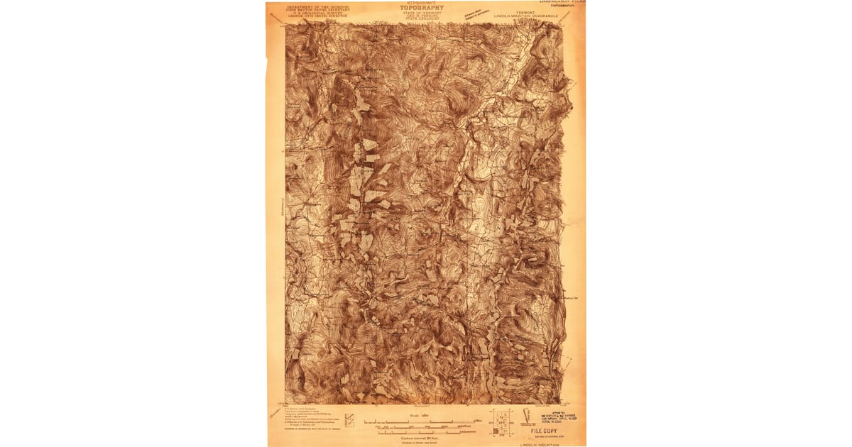 1920 Map of Lincoln Mountain, Washington County, VT — High-Res | Pastmaps