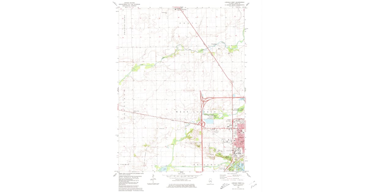 1980 Map of Lincoln West, Logan County, IL — High-Res | Pastmaps
