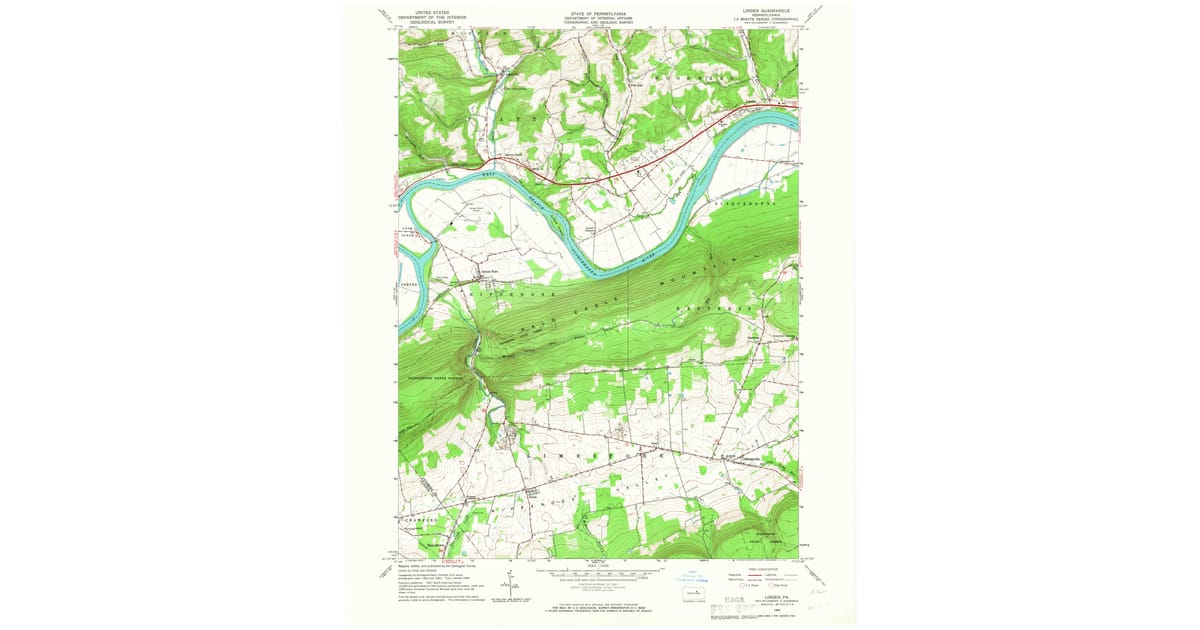 1965 Map of Linden, Lycoming County, PA — High-Res | Pastmaps