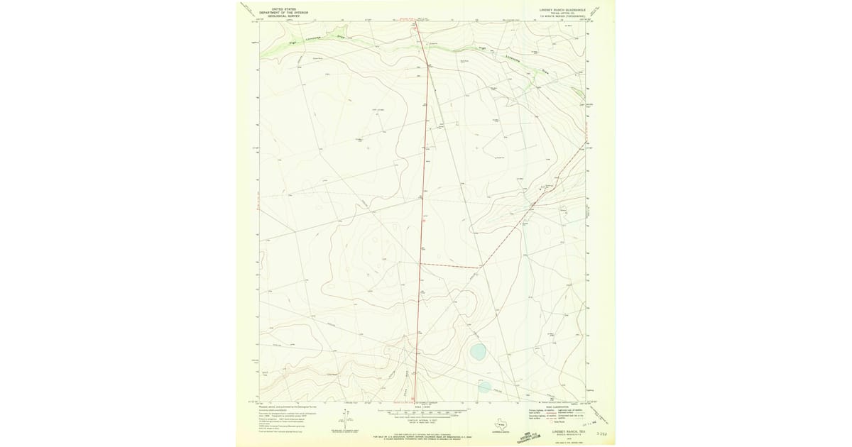 1970 Map of Lindsey Ranch, Upton County, TX — High-Res | Pastmaps