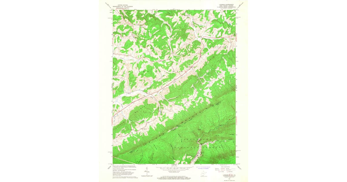 1965 Map of Lindside, Monroe County, WV — High-Res | Pastmaps