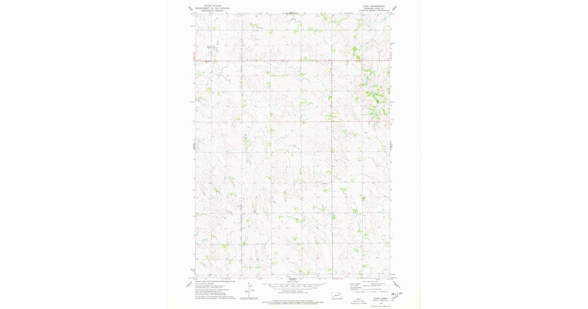 1974 Map of Lindy, NE — High-Res | Pastmaps