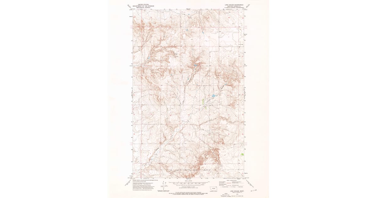 1973 Map of Line Coulee, Daniels County, MT — High-Res | Pastmaps
