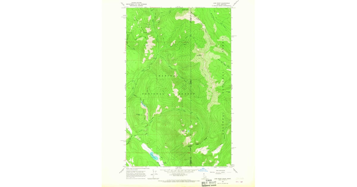 1965 Map of Line Point, Boundary County, ID — High-Res | Pastmaps