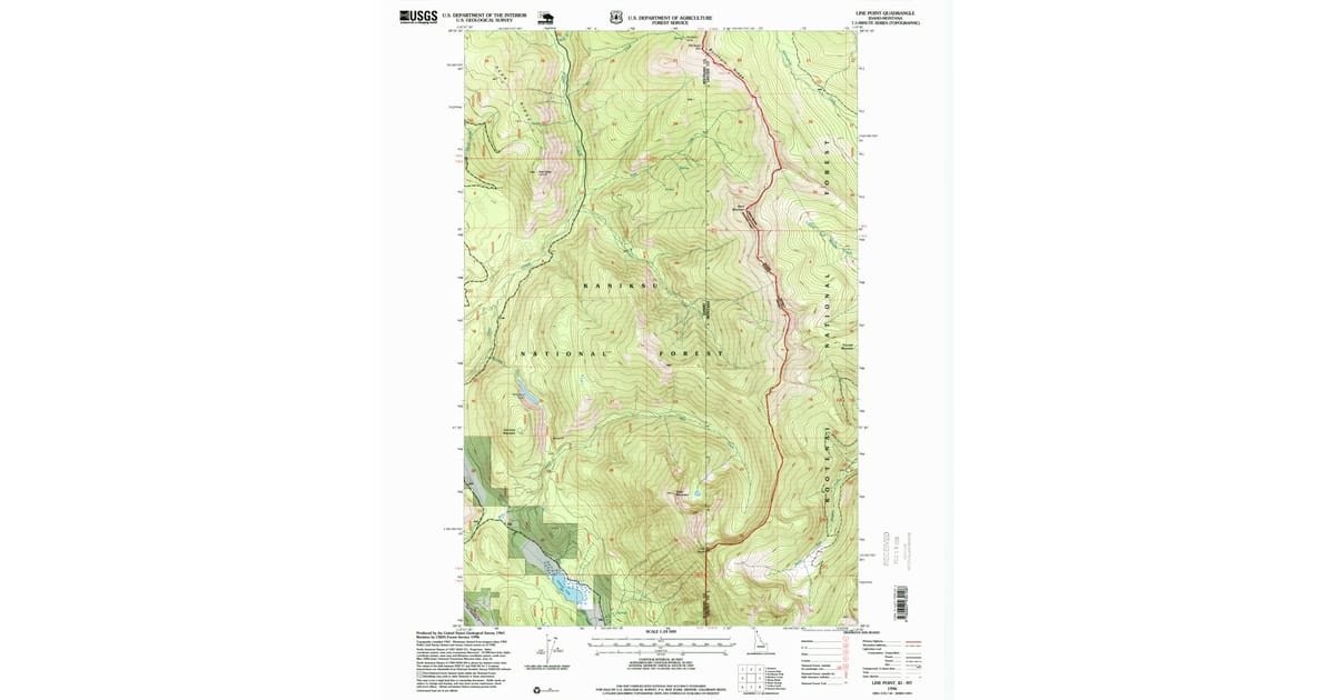 1996 Map of Line Point, Boundary County, ID — High-Res | Pastmaps