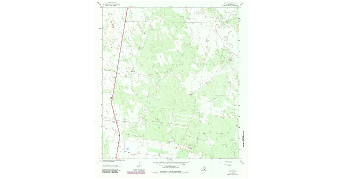 1963 Map of Linn NE, Hidalgo County, TX — High-Res, 1983 Print | Pastmaps