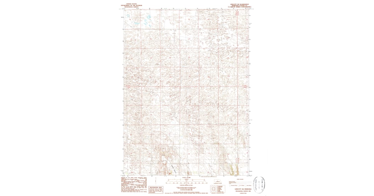 1986 Map of Linscott SW, Custer County, NE — High-Res | Pastmaps