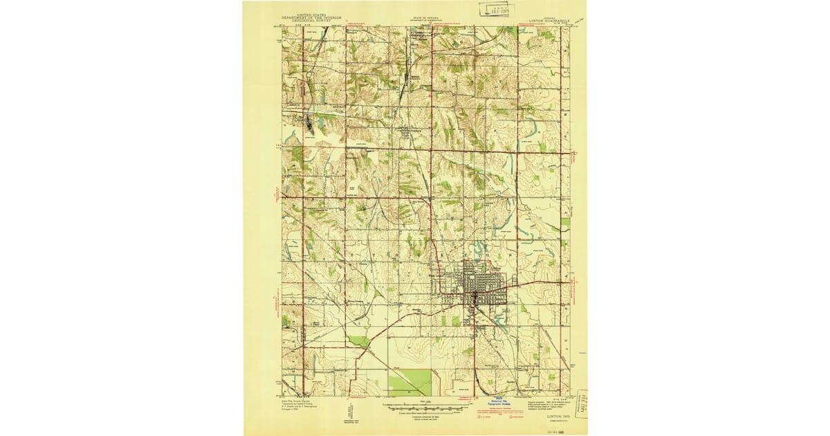 Old Maps of Linton, IN for Metal Detecting | Pastmaps