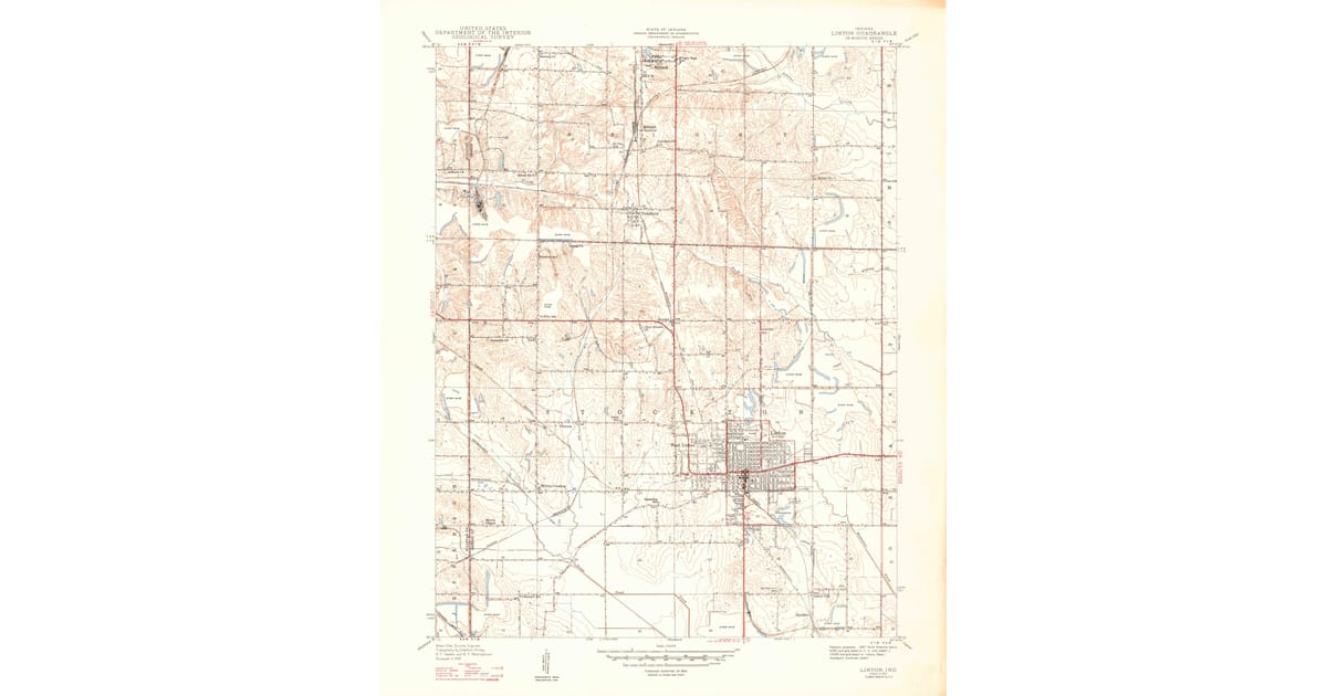 1947 Map of Linton, IN — High-Res | Pastmaps