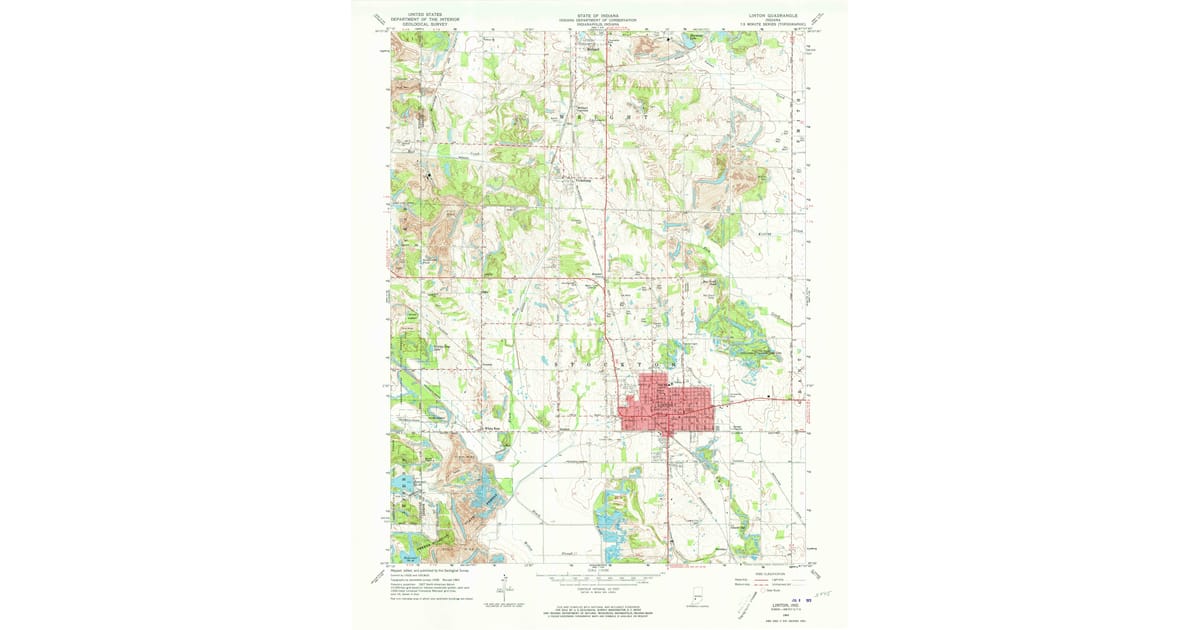 1963 Map of Linton, IN — High-Res | Pastmaps