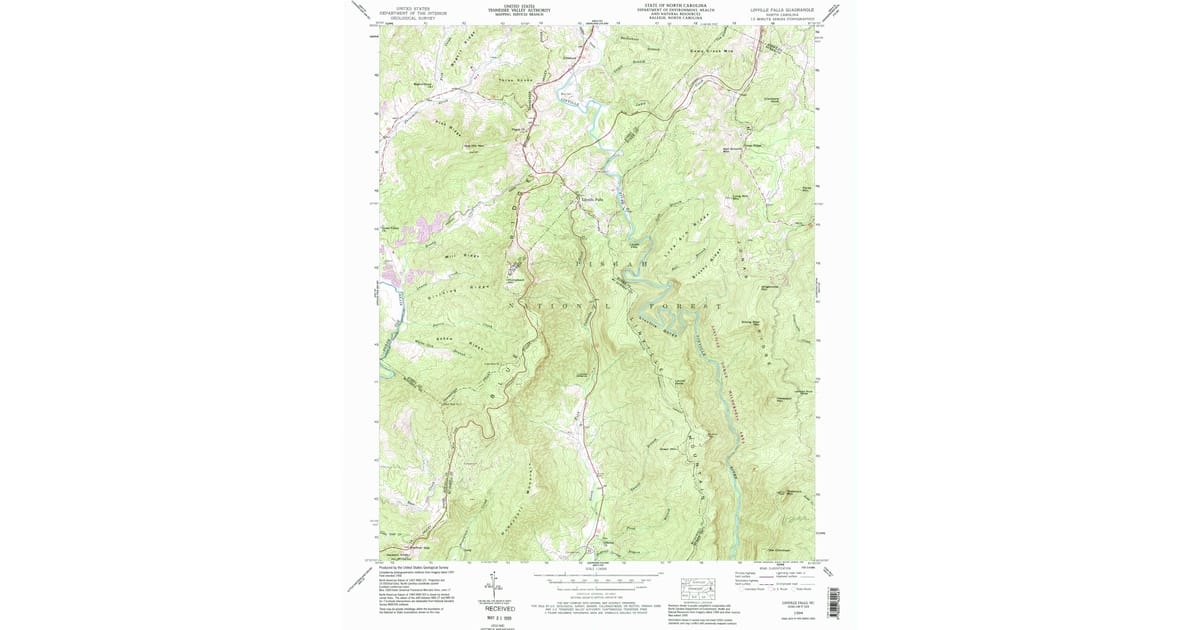 1994 Map of Linville Falls, Avery County, NC — High-Res | Pastmaps