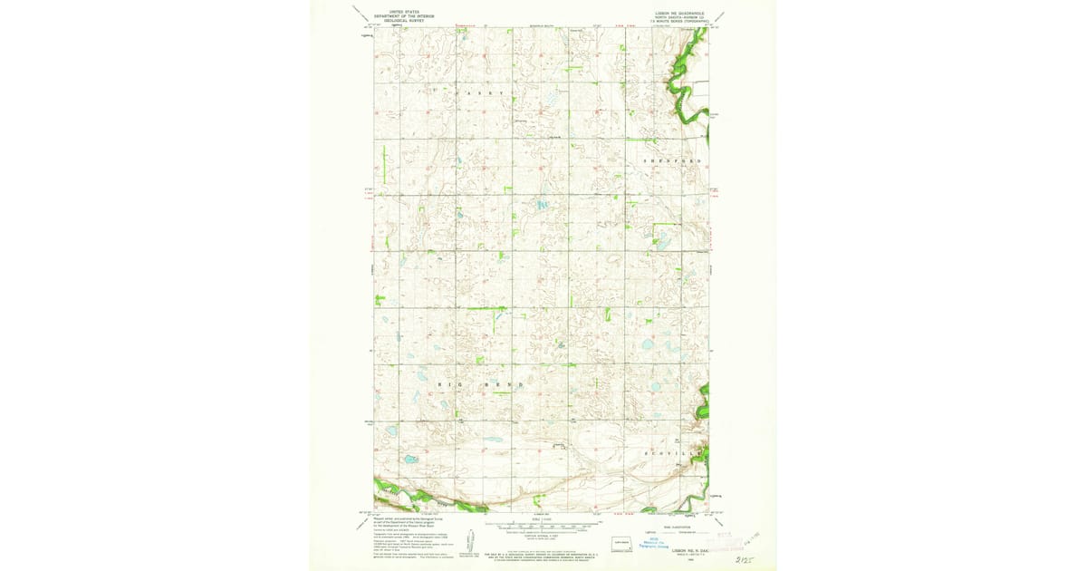 1960 Map of Lisbon NE, Ransom County, ND — High-Res | Pastmaps