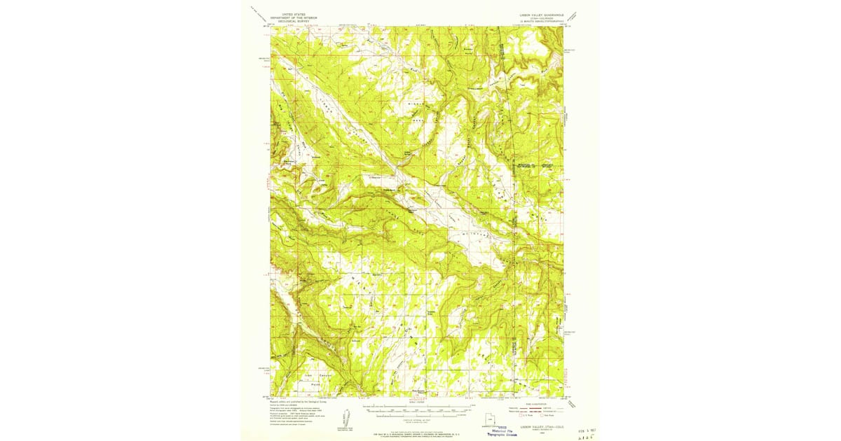 1954 Map of Lisbon Valley, San Juan County, UT — High-Res | Pastmaps