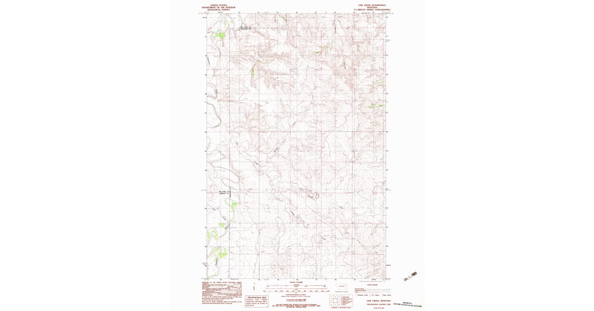 1983 Map of Lisk Creek, Richland County, MT — High-Res | Pastmaps