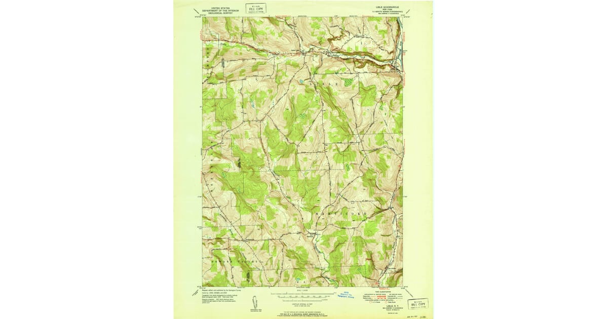 1951 Map of Lisle, Broome County, NY — High-Res | Pastmaps