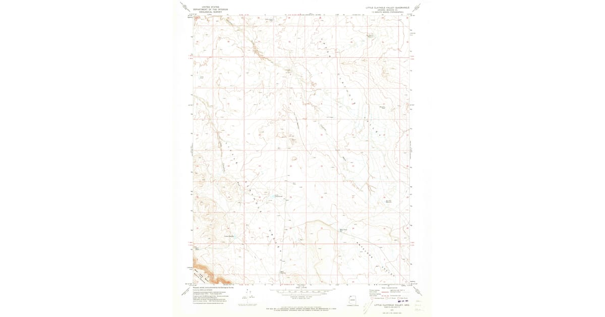 1971 Map of Little Clayhole Valley, Mohave County, AZ — High-Res | Pastmaps