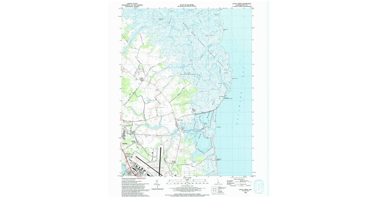 1993 Map of Little Creek, DE — High-Res | Pastmaps