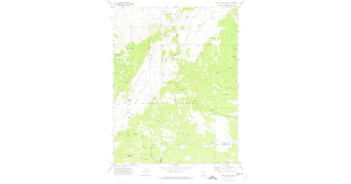 1971 Map of Little Creek Peak, Iron County, UT — High-Res | Pastmaps