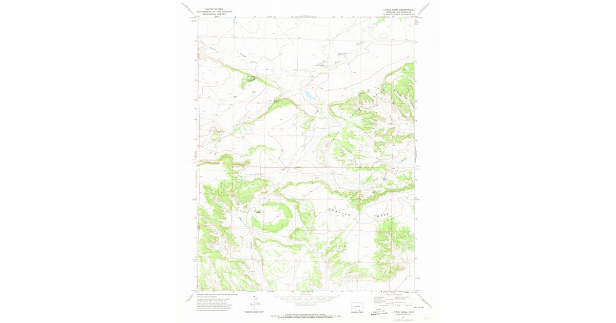 1971 Map of Little Dome, Las Animas County, CO — High-Res | Pastmaps