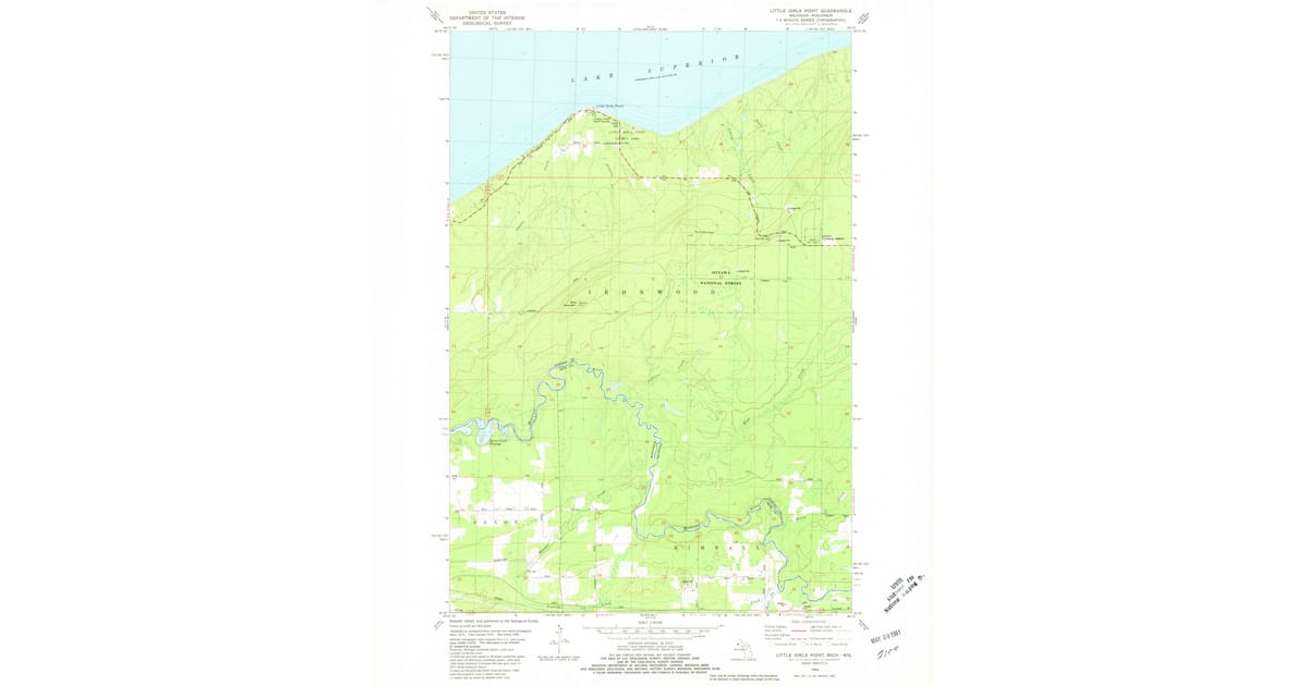 1980 Map of Little Girls Point, Gogebic County, MI — High-Res | Pastmaps