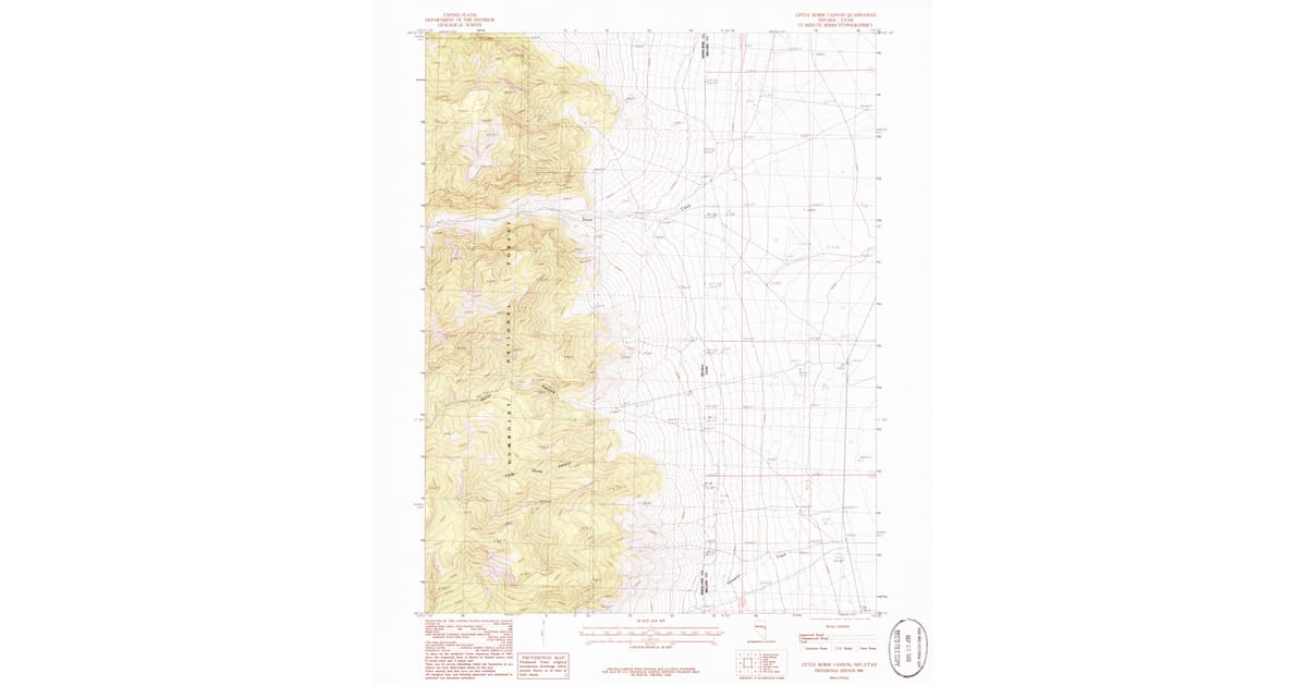 1986 Map of Little Horse Canyon, White Pine County, NV — High-Res ...