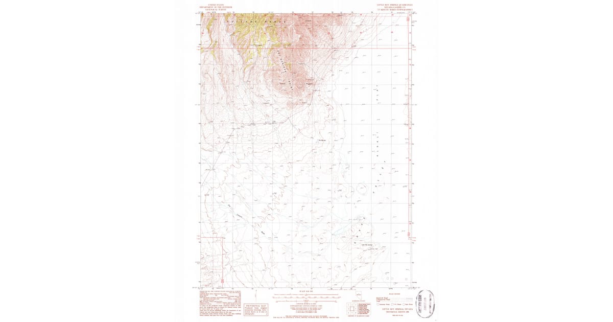 1986 Map of Little Hot Springs, Lander County, NV — High-Res | Pastmaps