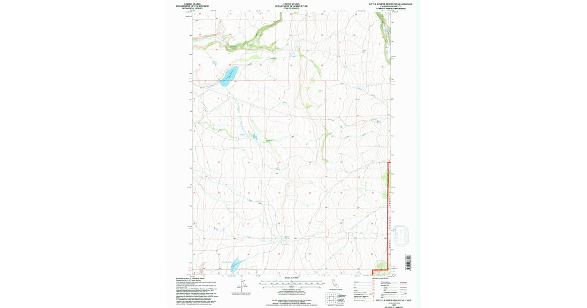 1993 Map of Little Juniper Reservoir, Modoc County, CA — High-Res ...
