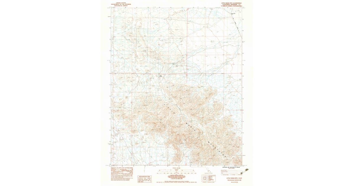 1983 Map of Little Maria Mountains, Riverside County, CA — High-Res ...