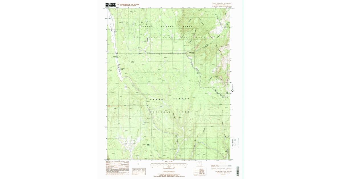 1988 Map of Little Park Lake, Coconino County, AZ — High-Res | Pastmaps