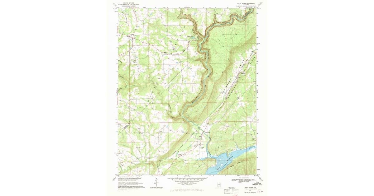 1967 Map of Little River, Cherokee County, AL — High-Res | Pastmaps