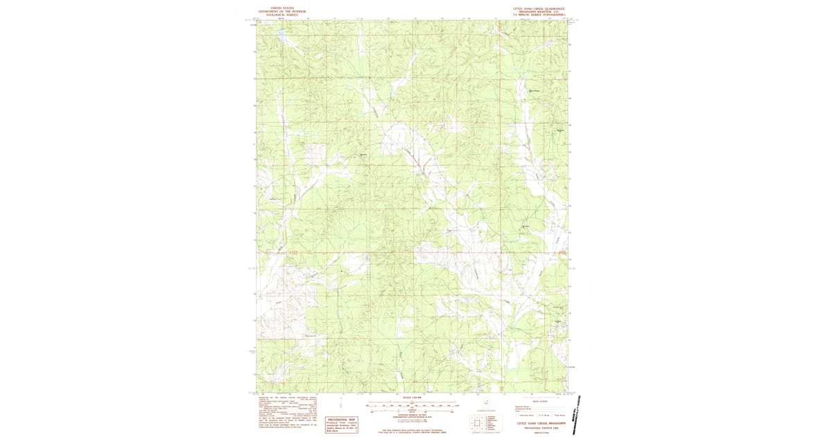 1983 Map of Little Sand Creek, Webster County, MS — High-Res | Pastmaps