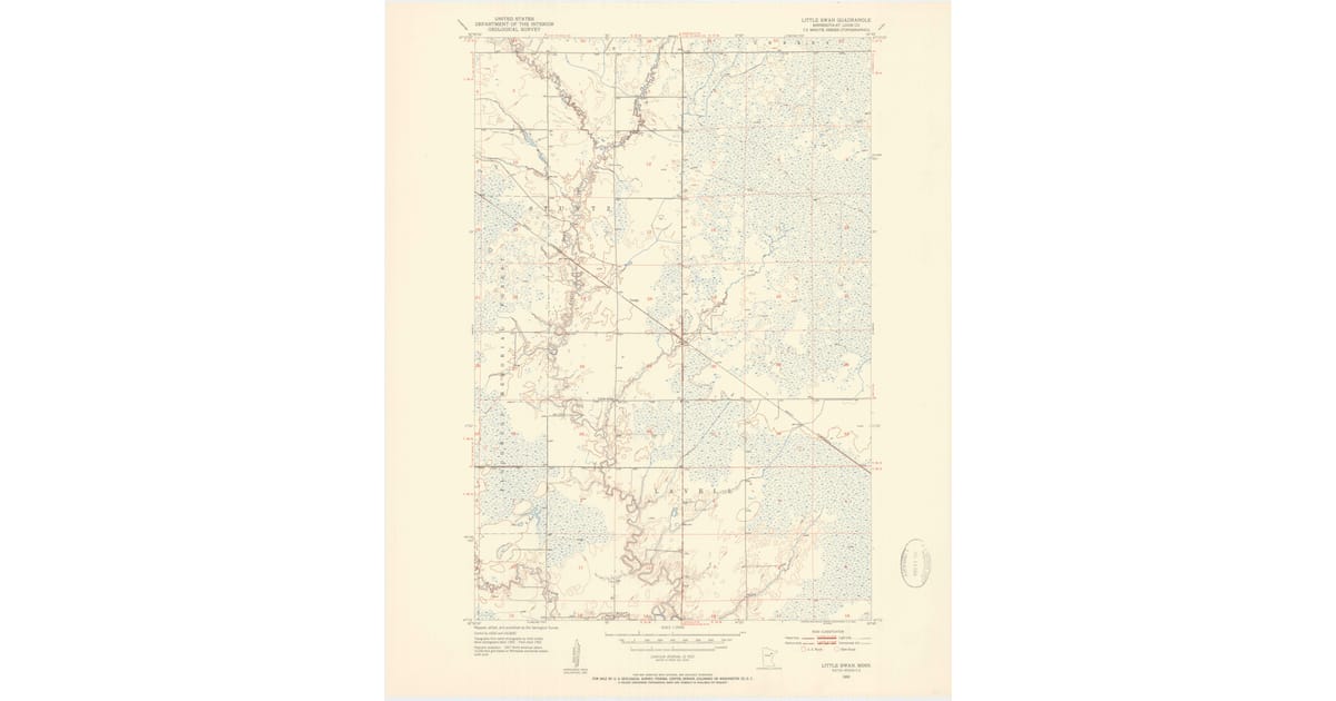 1952 Map of Little Swan, St. Louis County, MN — High-Res | Pastmaps