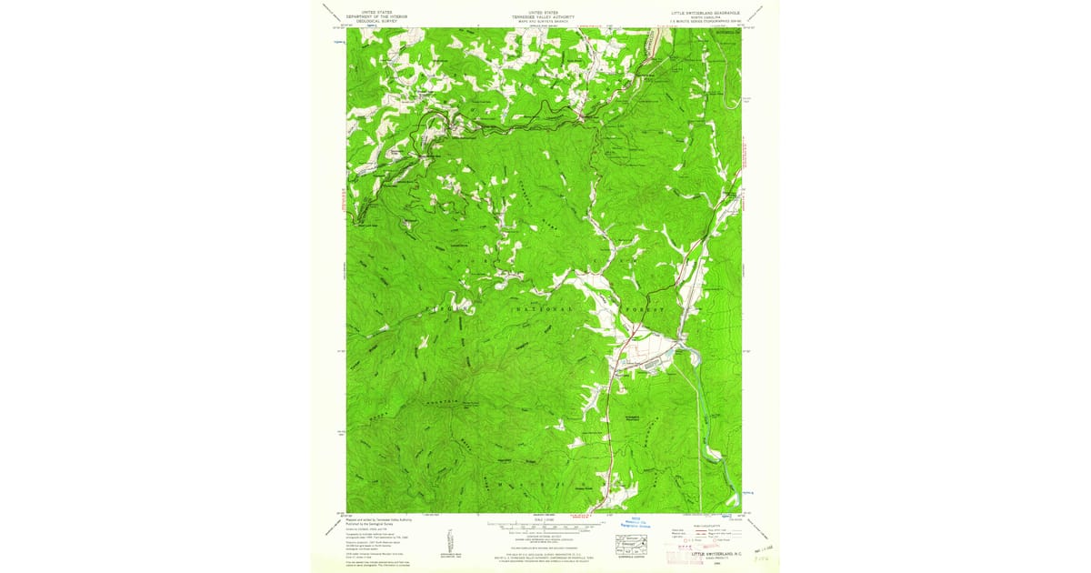 1960 Map of Little Switzerland, McDowell County, NC — High-Res | Pastmaps