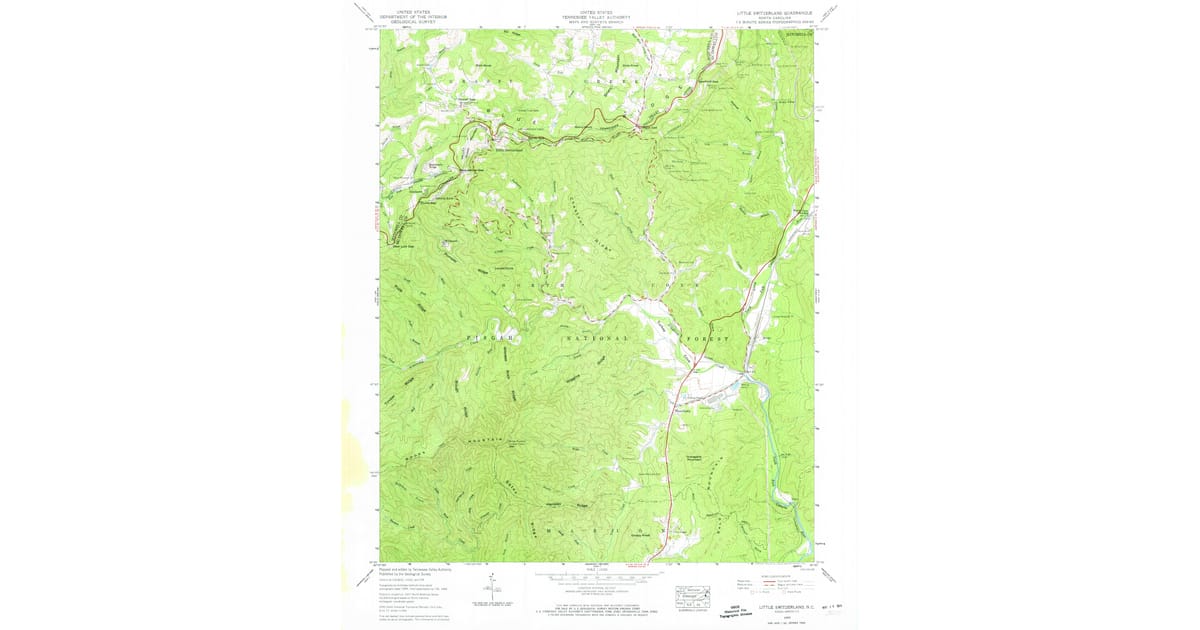 1960 Map of Little Switzerland, McDowell County, NC — High-Res, 1974 ...