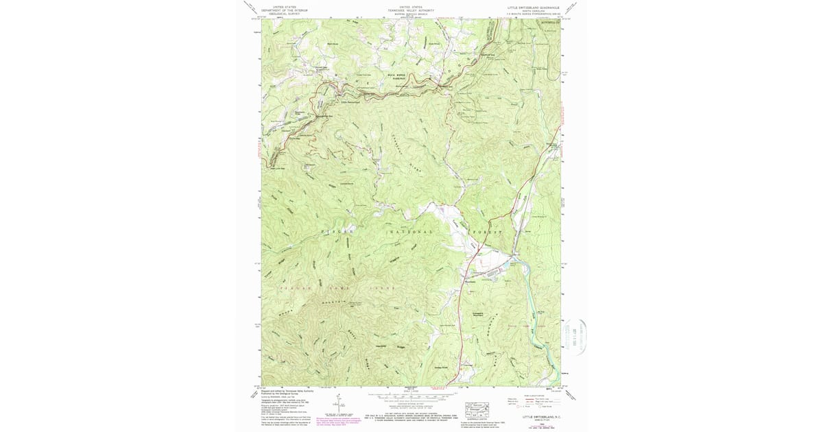 1960 Map of Little Switzerland, McDowell County, NC — High-Res, 1988 ...