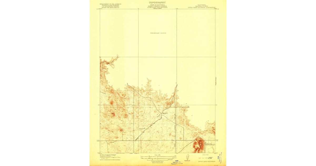 1919 Map of Little Table Mountain, Madera County, CA — High-Res | Pastmaps