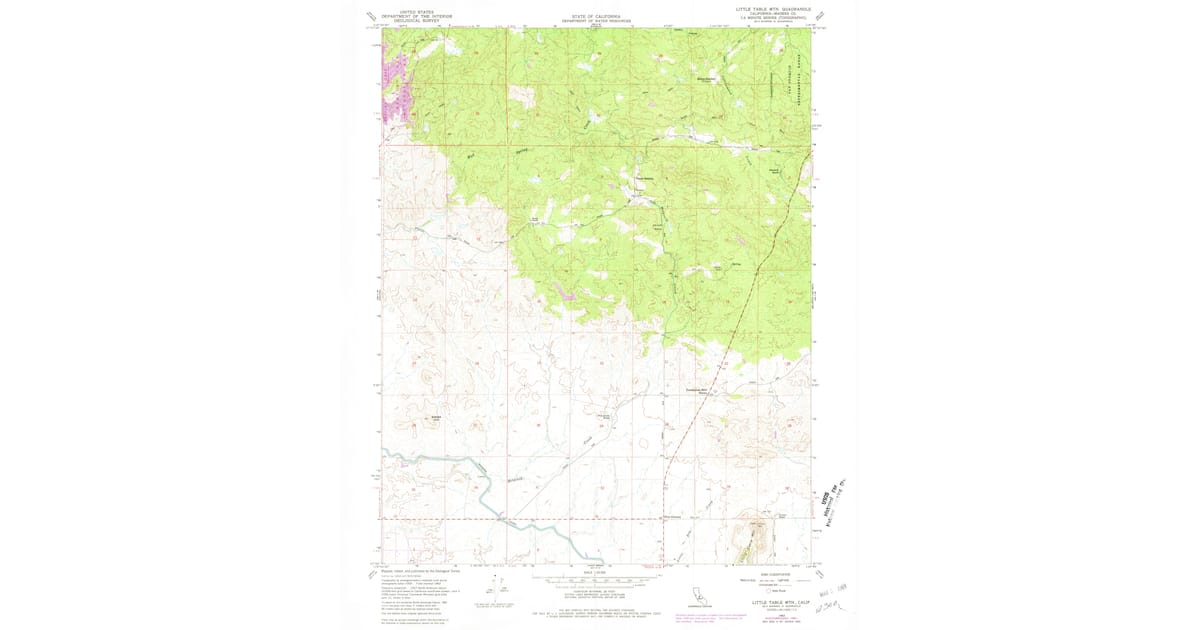 1962 Map of Little Table Mountain, Madera County, CA — High-Res, 1981 ...
