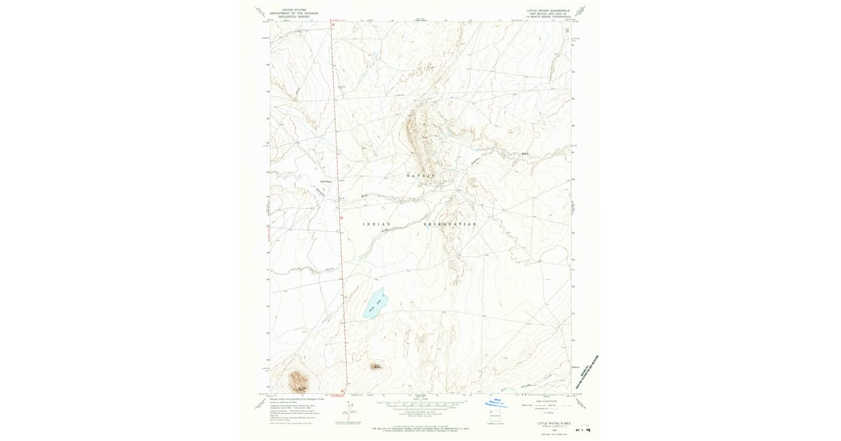 1966 Map of Little Water, San Juan County, NM — High-Res | Pastmaps