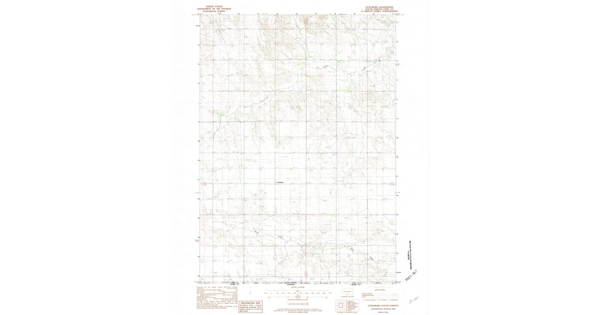 1982 Map of Littleburg, Todd County, SD — High-Res | Pastmaps