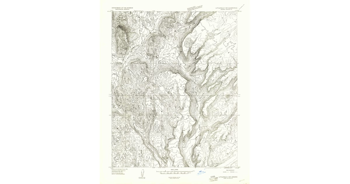 1954 Map of Littlefield 3 SW, Mohave County, AZ — High-Res | Pastmaps