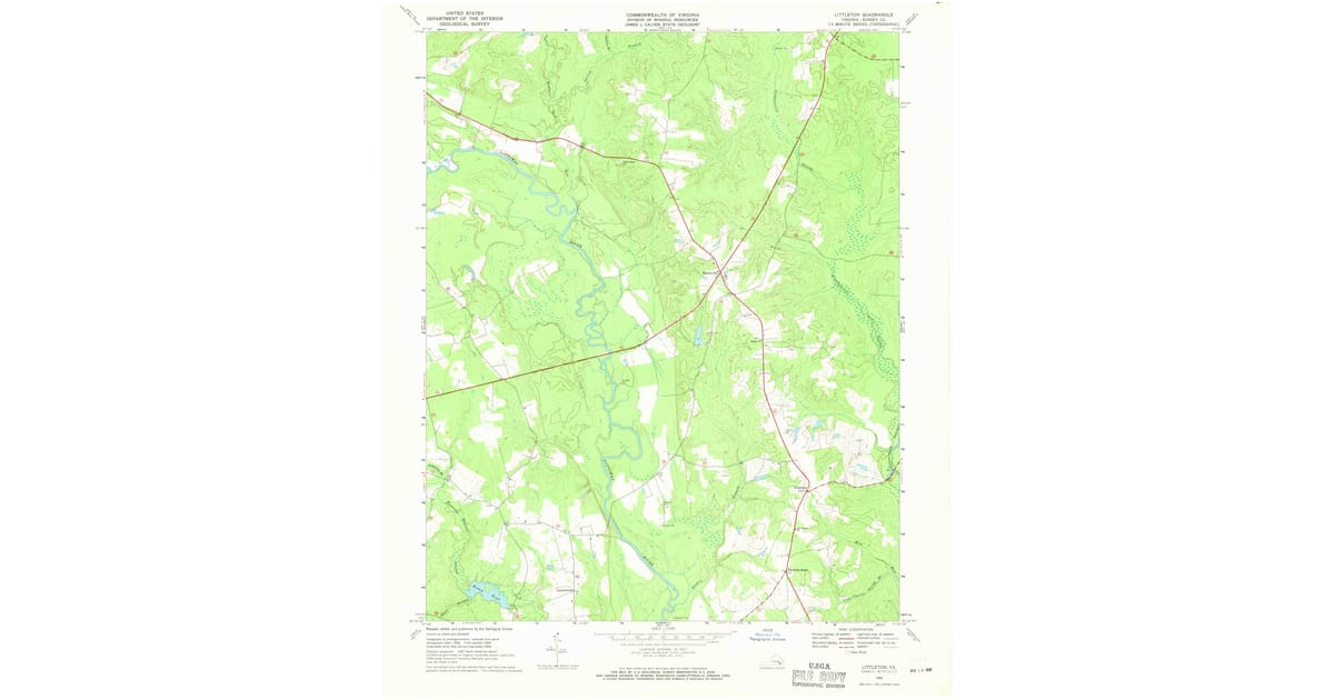 1968 Map of Littleton, Sussex County, VA — High-Res | Pastmaps