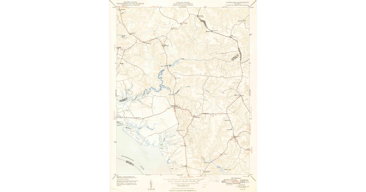 1948 Map of Litwalton, Lancaster County, VA — High-Res | Pastmaps