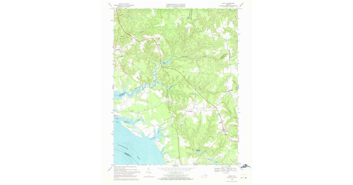 1968 Map of Lively, Lancaster County, VA — High-Res | Pastmaps