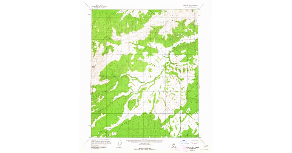 1952 Map of Livengood B-5, Yukon-Koyukuk Borough, AK — High-Res, 1963 ...