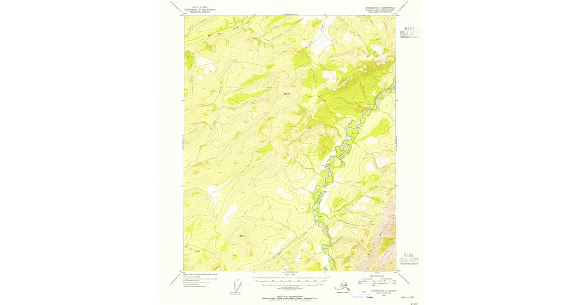 1954 Map of Livengood C-2, Yukon-Koyukuk Borough, AK — High-Res | Pastmaps