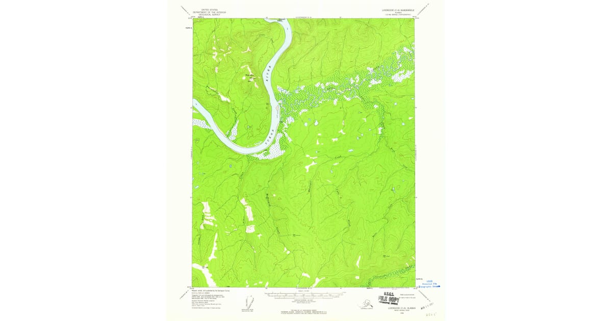1956 Map of Livengood C-6, Yukon-Koyukuk Borough, AK — High-Res | Pastmaps