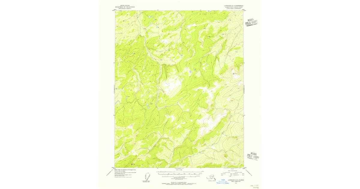 1954 Map of Livengood D-3, Yukon-Koyukuk Borough, AK — High-Res | Pastmaps